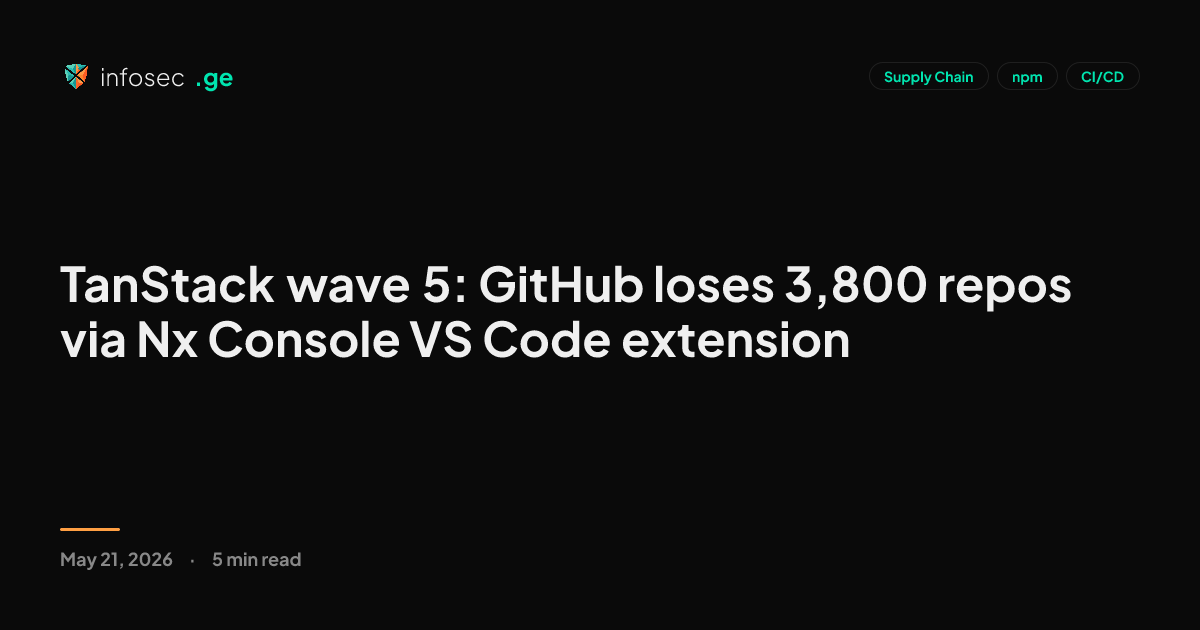 TanStack wave 5: GitHub loses 3,800 repos via Nx Console VS Code ...